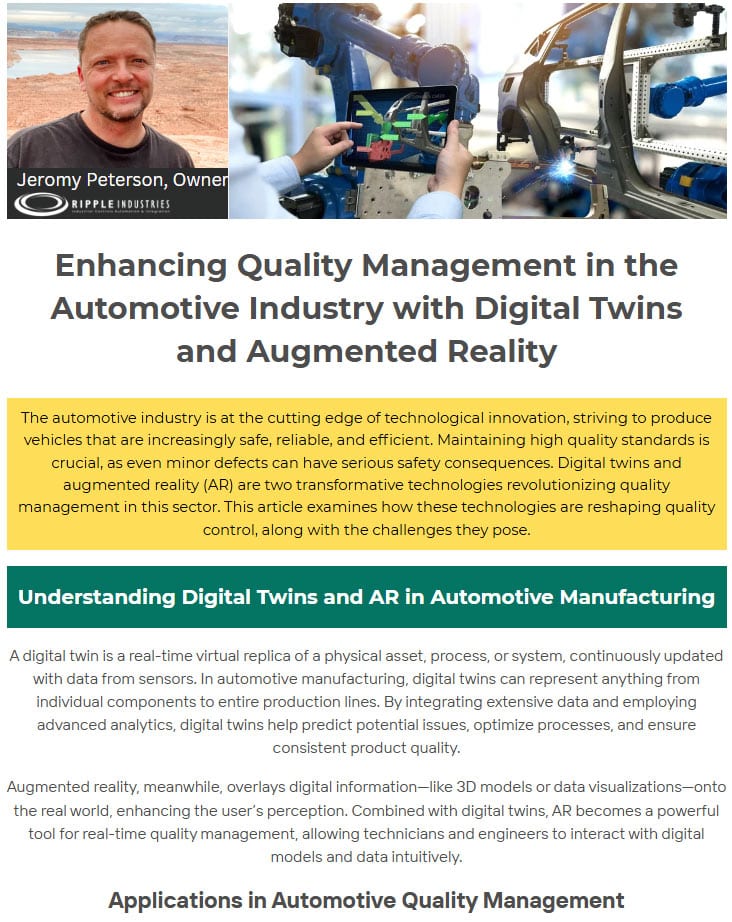 Manufacturing Automation Services | Ripple Industries, LLC